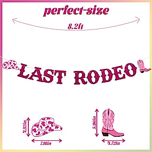 Last Rodeo Banner, Cowgirls Hen Party Decorations, Last Hoedown Decor, Last Rodeo Bachelorette Party Bridal Shower Party Decorations Hot Pink Glitter