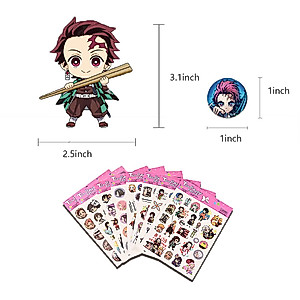 WENSHEN Anime Tattoos 8Sheet Anime Temporary Tattoo Fake Tattoos Vinyl Waterproof Party Favors for Kids Teens Adult Birthday 5.9x3.93 Inch Pack of 8