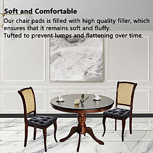 Big Hippo Chair Pads,Soft Leather Tufted Chair Seat Cushion Thicken U-Shape Chair Cushion Padding with Elastic Bands for Home Office Outdoor(Black-1pc)