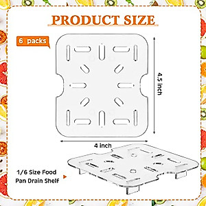 Zubebe 6 Pcs Plastic Drain Shelf for Size Food Pan Clear Plastic Grate Acrylic Food Drain Trays for Kitchen Restaurant Hotel (1/6)