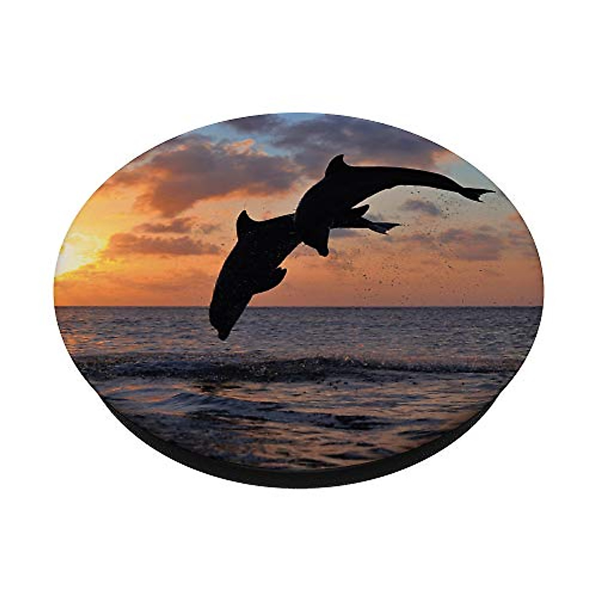 Sunset Dolphins - Cell Phone Mount & Hand Holder Knob 6460 PopSockets PopGrip: Swappable Grip for Phones & Tablets
