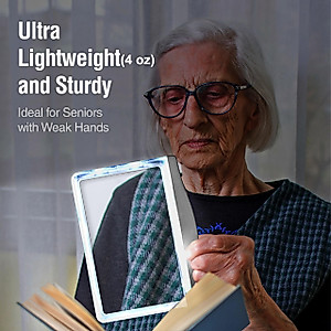MagniPros 3X Large Ultra Bright LED Page Magnifier with Anti-Glare Dimmable LEDs(Evenly Lit Viewing Area & Relieve Eye Strain)-Ideal for Reading Small Prints & Low Vision