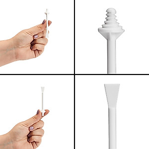 75 Pack Nose Wax Applicator Sticks for Hair Removal, Plastic Waxing Wands (White)