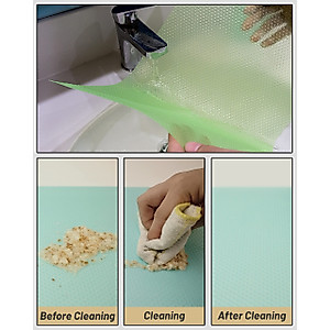 Refrigerator Liners, 12 Pcs Shelf Liners for Kitchen Cabinets, Washable Fridge Liner, Plastic Kitchen Drawer Liner