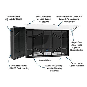 The TV Shield 52-55" Outdoor TV Enclosure, (2nd Generation), Fits 52-55" Television