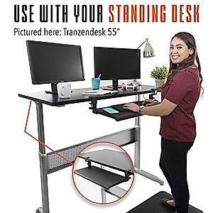 Stand Steady Easy Clamp-On Keyboard Tray - Extra Large Size - No Need to Screw Into Desk! Slides Under Desk - Easy 5 Min Assembly - Great for Home or Office!
