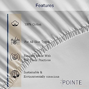 Pointehaven 100% Cotton Percale Sheets Twin Size - Printed Bed Sheet & Pillowcase Sets - Soft Cotton 3 Piece Bed Sheets Set - Fits Mattress 18 inches Deep Pocket - Color (Primavera, King)