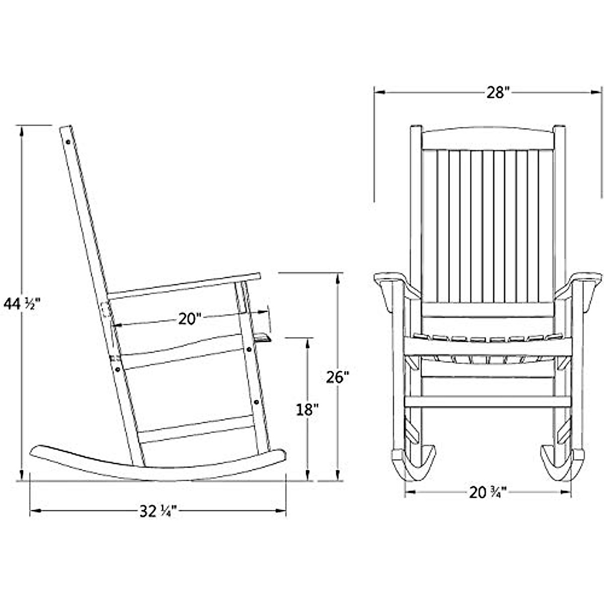 Cambridge Casual Bentley Porch Rocking Chair, Cream White