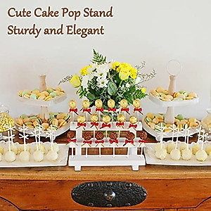 Echaprey Cake pop Lollipop Stand Wood White 3 Tier 17 Hole for Dessert Table of Wedding, Birthday Party, Christmas Day (17 Holes-3 Tier)