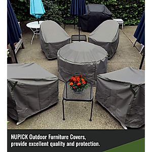 NUPICK Patio Chaise Lounge Cover, 86 Inch Outdoor Furniture Chair Cover, 100% Waterproof, Rip-Stop and Weather Resistant, Grey
