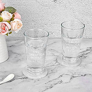 Dog Lover Beer Glass - I Work Hard So My Dog Can Have a Better Life Beer Pint Glass, Funny Inspirational Gifts for Dog Dad Dog Lover Coworker Boss Friends Men, Novelty Christmas Birthday Gag Gift 15Oz