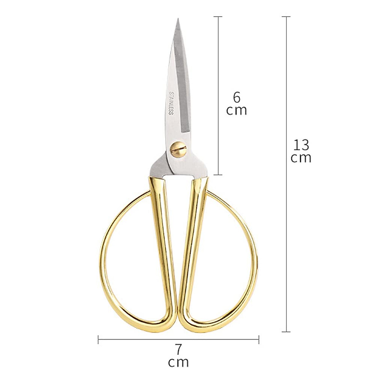 Aemoe 5 Inch All Stainless Steel Sewing Scissors, Sharp Tailor Scissors for Embroidery, Sewing, Craft, DIY Art Work & Daily Use for Home Office School Gold
