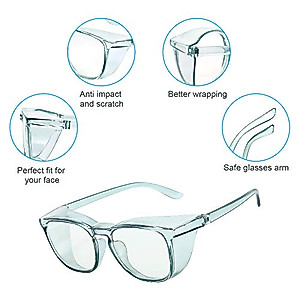 LASMEX Stylish Safety Glasses Goggles for Women Girls Anti-fog Glasses Protective Eyewear Clear Glasses