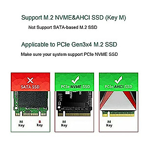Acxico 1Pcs M.2 NGFF to Desktop PCIe x4 x8 x16 NVMe SATA Dual SSD PCI Express Adapter Card