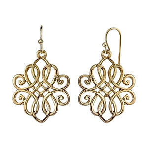 1928 Jewelry Classic Gold Filigree Drop Earrings