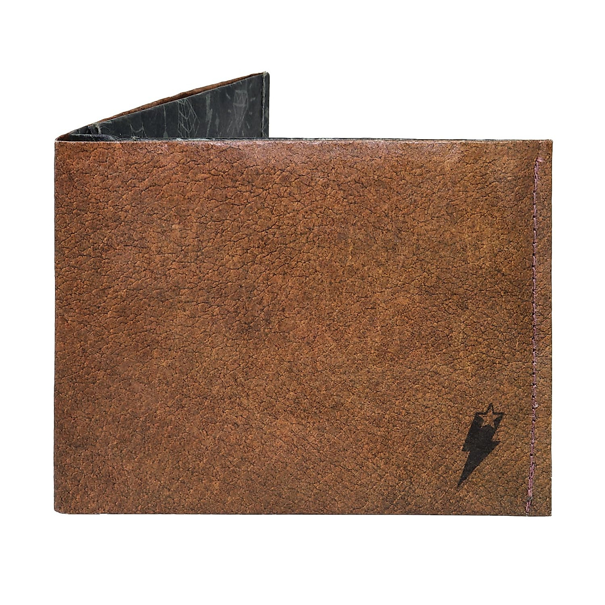 SUPERVEK Brown Vegan Leather Stitched Tyvek Paper Mighty Wallet - Thin Minimal Tear Slim Wallet for men, Mens Credit Card Holder Wallet Gifts for Him - Minimalist Bifold Wallets for Men - RFID