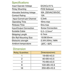 Good BNTai 8 Channel Interface Relay Module 12VACDC 24VACDC 110VAC 230VAC DIN Rail Panel Mount Automation PLC Board (8Channel ACDC24V)