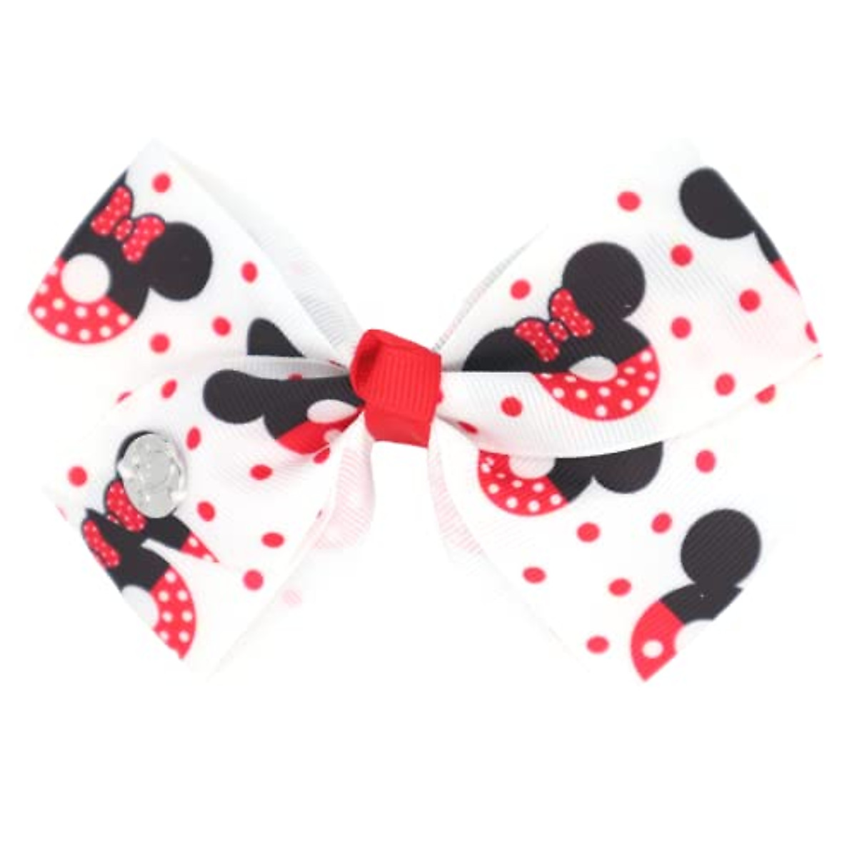 6pc 5" Large Hair Bows for Girls with Heart Emblem (D)