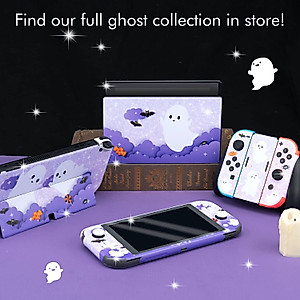 BelugaDesign Ghost Switch Skin | Halloween Spooky Cute Anime Cartoon Pastel Sticker Wrap Vinyl Decal | Kawaii Gothic Kids Girls Japanese l Compatible with Nintendo Switch (Switch Lite, Purple)