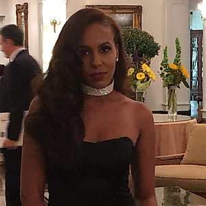 Janefashions 8-row Eight Rows Clear White Austrian Rhinestone Crystal Choker Necklace Collar Dance Party Wedding N077s Silver