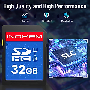 INDMEM SD Card 32GB (5 Pack) - SDHC Flash Memory Card UHS-I U1 Class 10 High-Speed Full HD Video Compatible with Digital Point-and-Shoot Cameras, HD Camcorders, DSLR and PC