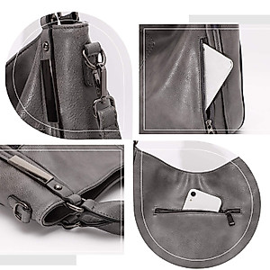 Purses for Women Shoulder Handbags Hobo Bags for Women (92-gray)