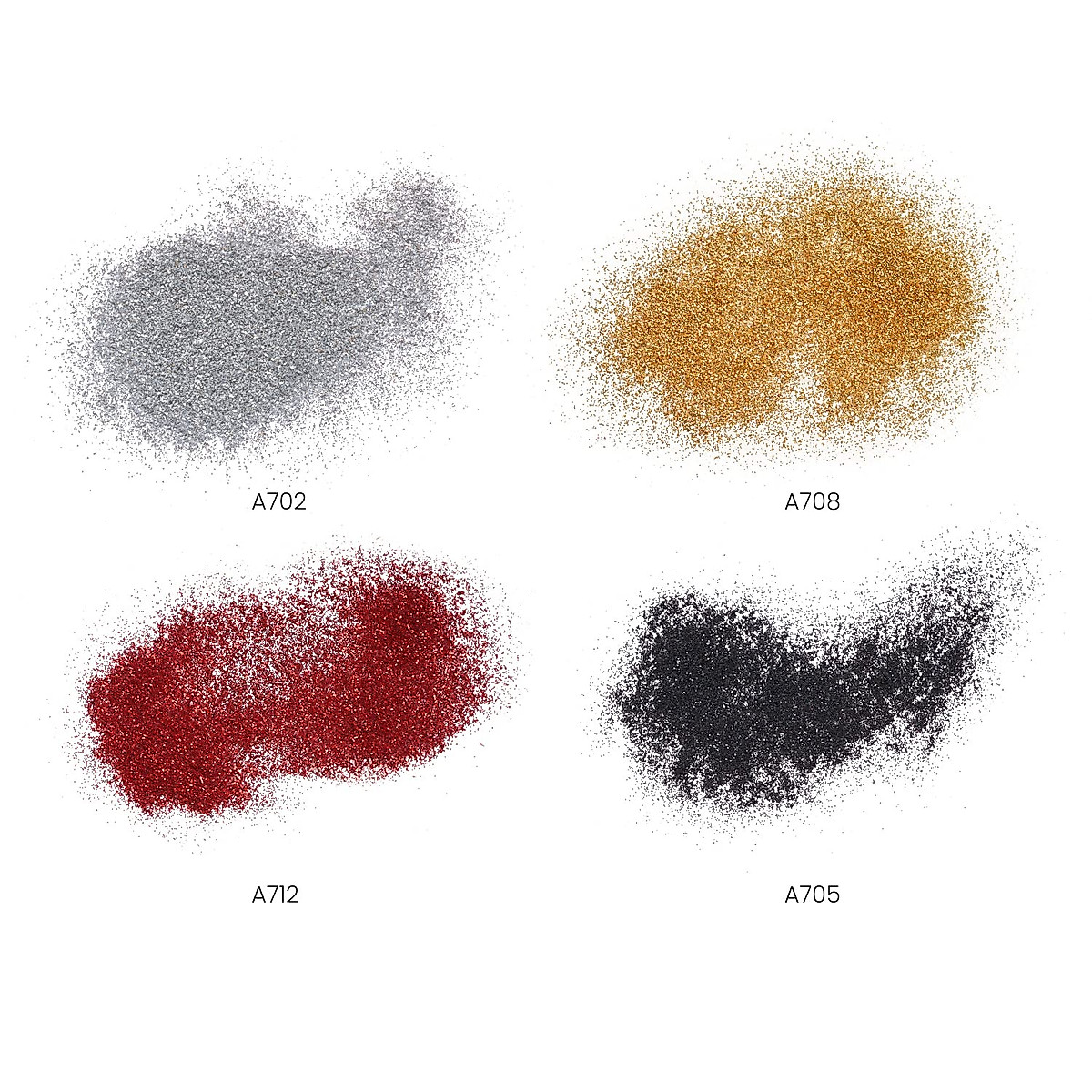Arteza Fine Glitter, Set of 4 Colors — Red, Graphite, Silver, and Gold Glitter for Resin in 4.5-oz Bottles, Arts and Crafts Supplies for Art Class, After-School Programs, and Holiday Craft Projects