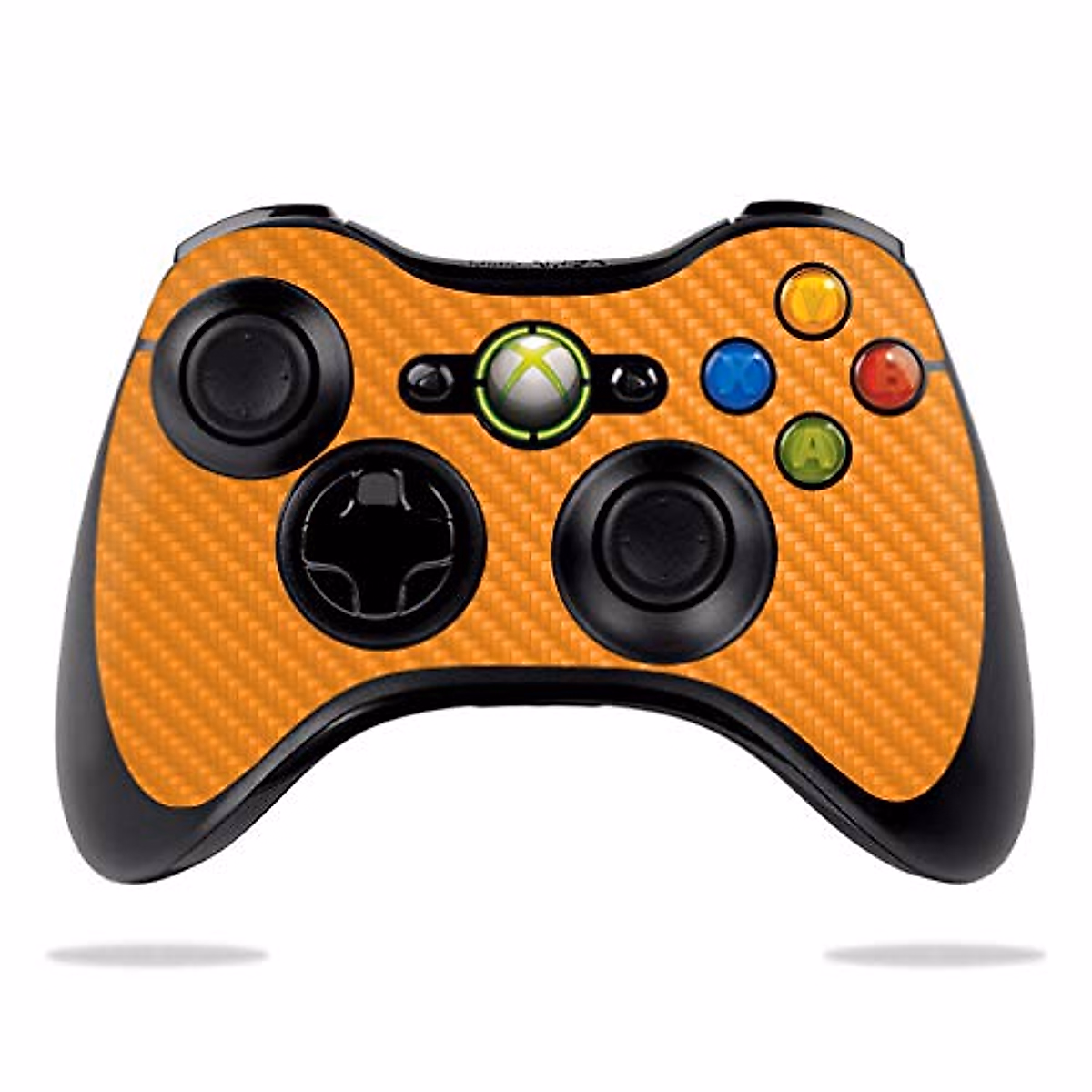 MightySkins Carbon Fiber Skin for Microsoft Xbox 360 Controller - Orange | Protective, Durable Textured Carbon Fiber Finish | Easy to Apply, Remove, and Change Styles | Made in The USA