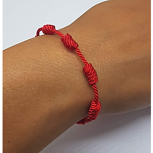 MYSTIC JEWELS By Dalia – Kabbalah Bracelet – 7 Knots of Red Thread – Unisex – Adjustable – Eye Protection – Good Luck – Good Luck (1 Piece)