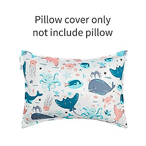 Babygoal 13x18 Toddler Pillowcases Set of 2, Fits Toddler Size Pillow, 100% Woven Cotton, Envelope Closure, Machine Washable Kids Pillow Case 2CFPW13-B