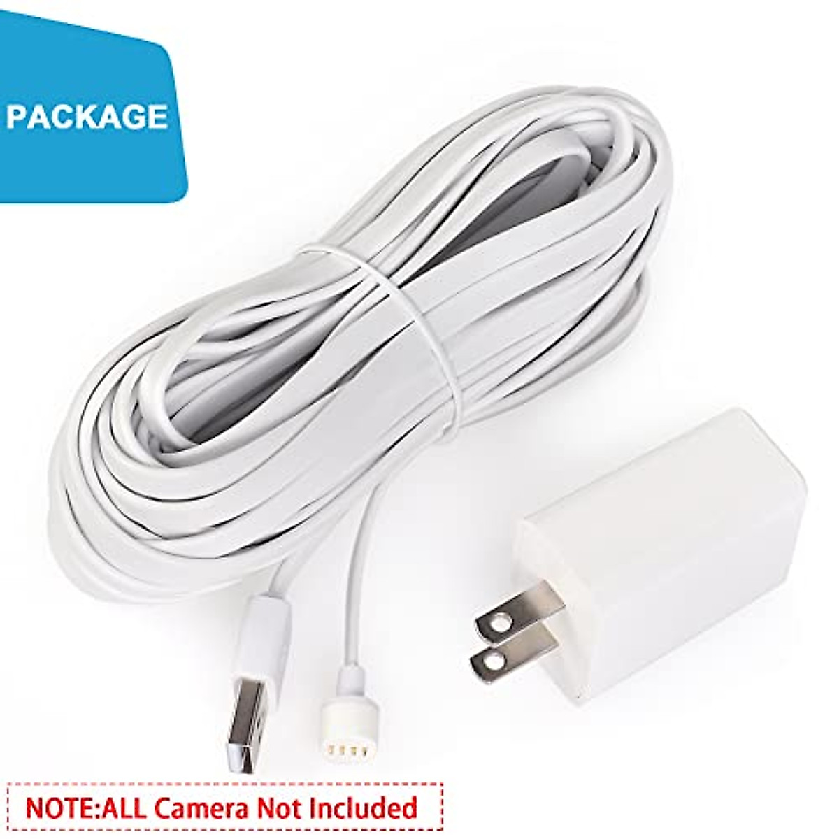 UYODM Power Cable Compatible with Google Nest Cam Outdoor or Indoor, Battery - 25 ft/7.5m Weatherproof Charging Cable Power Your Nest Cam (Battery) Continuously - White