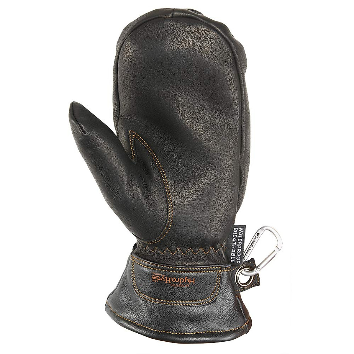 Wells Lamont Men's Black HydraHyde Leather Winter Mittens, Waterproof Insert, X-Large (7668XLK)