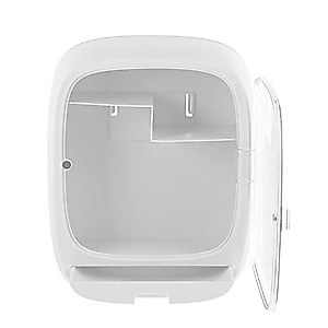 DOITOOL Wall- Mounted Cosmetic Storage Box Punch- Free Waterproof Makeup Organizer Cabinet Rack Medicine Holder Shelf for Home Bathroom Kitchen White