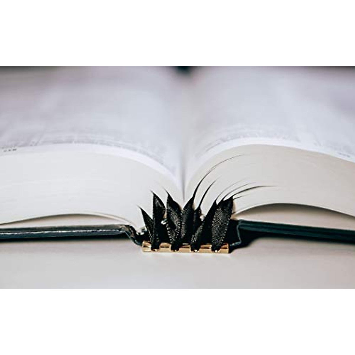 Bookmark for Bible or any Book with 8 Black Ribbons Multi Page Marker