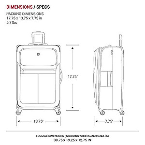 SwissGear 4010 Softside Luggage with Spinner Wheels, Black, Carry-On 18-Inch