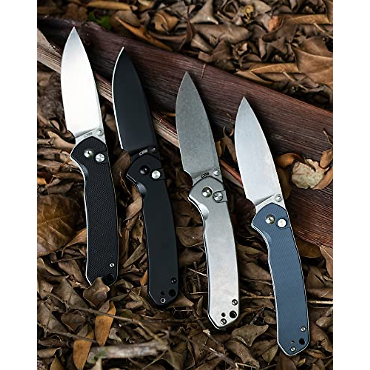 CJRB Pyrite Black Bundled with Blue Great EDC Knife Companion