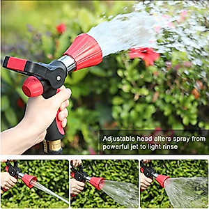 FANHAO High Pressure Fireman's Spray Nozzle, Heavy Duty Metal Garden Hose Nozzle with Slip Ergonomic Grip and Lever Handle, Adjustable Water Nozzle for Watering Lawn and Garden