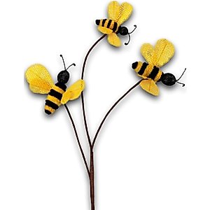 The Bridge Collection Primitive Burlap Bumblebee Spray/Pick
