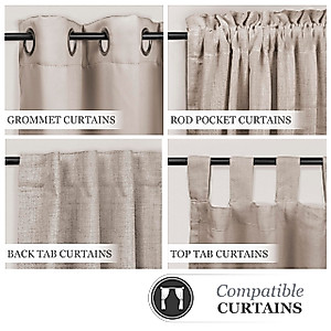 Kenney Chelsea 5/8" Standard Decorative Window Curtain Rod, 48-86", Black