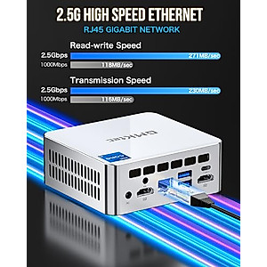 GMKtec Mini PC Intel i5-12450H(Turbo 4.4 GHz) 32GB DDR4 1TB M.2 NVMe SSD, Windows 11 Pro Mini Computers, USB 3.2, Type-C/WiFi 6, BT5.2, RJ45 2.5G/ 4K Triple Display Desktop PC