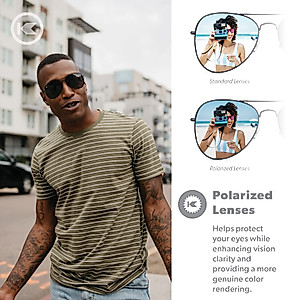 Knockaround Mile Highs Polarized Sunglasses - Aviator Sunglasses with Full UV400 Protection & Impact Resistant Lenses, Black Metal Frames/Black Lenses