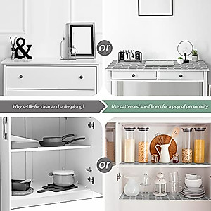 Glotoch Premium Non Slip Shelf Liner 12” X 20FT, Non Adhesive Drawer Liner, Waterproof Shelf Liners for Kitchen Cabinets, Drawer, Fridge, Wire Shelving, Pantry, Bathroom-Heavy Duty, Grey Geometric