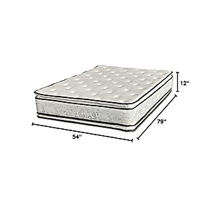 Mattress Solution Medium Plush Double Sided Pillowtop Innerspring Fully Assembled Mattress, Good for The Back, Full XL, Size