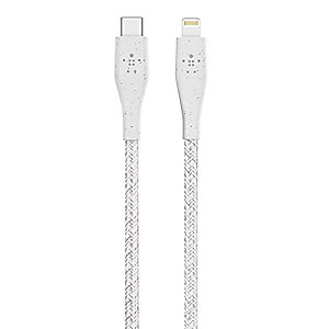 Belkin USB-C to Lightning Cable + Strap (Made with DuraTek) Ultra-Strong iPhone Fast Charging Cable, iPhone USB-C Cable, 4ft/1.2m
