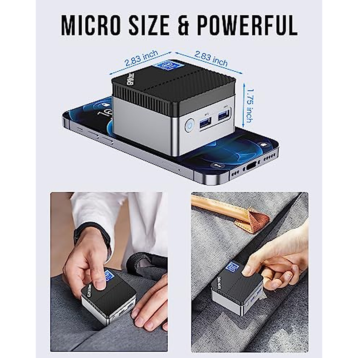 GMKtec Mini PC Windows 11 Pro Intel N5105, 8GB RAM 128GB Hard Drive Desktop Mini Computer, Micro Computer with Dual HDMI 4K, Dual DDR4, Dual WiFi, RJ45 Ethernet, BT4.2 & Cooling Fans