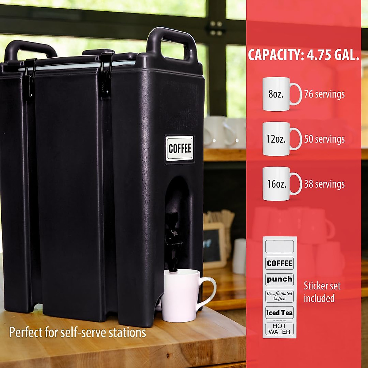 Cambro (500LCD110) 4-3/4 gal Beverage Carrier - Camtainer®, Black