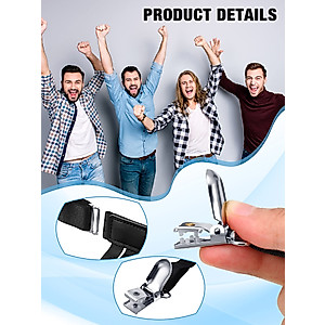 Jeere 2 Pairs Shirt Stays for Men Adjustable Shirt Garters Elastic Shirt Suspenders for Women Shirt Holder Straps with 3 Nonslip Clips