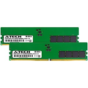 A-Tech 64GB Kit (2x32GB) DDR5 4800MHz PC5-38400 CL40 UDIMM 2Rx8 1.1V Non-ECC Unbuffered DIMM 288-Pin Desktop RAM Memory Upgrade Modules