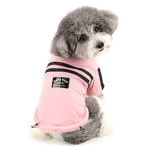 Zunea Dog Winter Coat Fleece Lined Warm Puppy Clothes Soft Sweatshirt Snowsuit Chihuahua Jacket Coat Cold Weather Thick Shirt Pet Apparel for Small Dogs Girl Boy Pink L