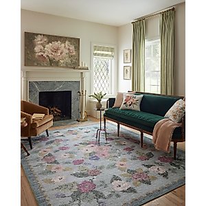 Loloi Rifle Paper Co. x Rosa Sky 7'-6" x 9'-6" Area Rug
